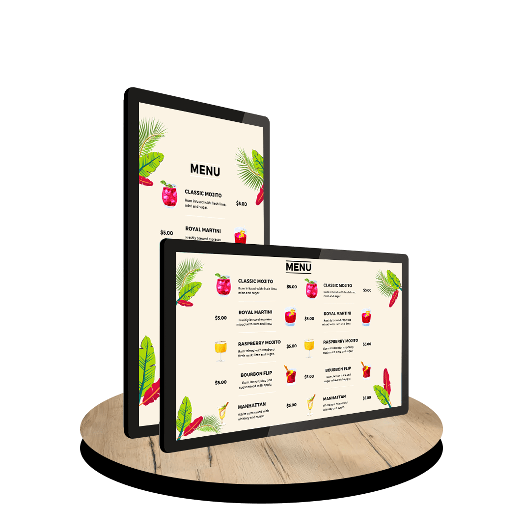 écrans menu restaurant affichage dynamique | InfiniSygn